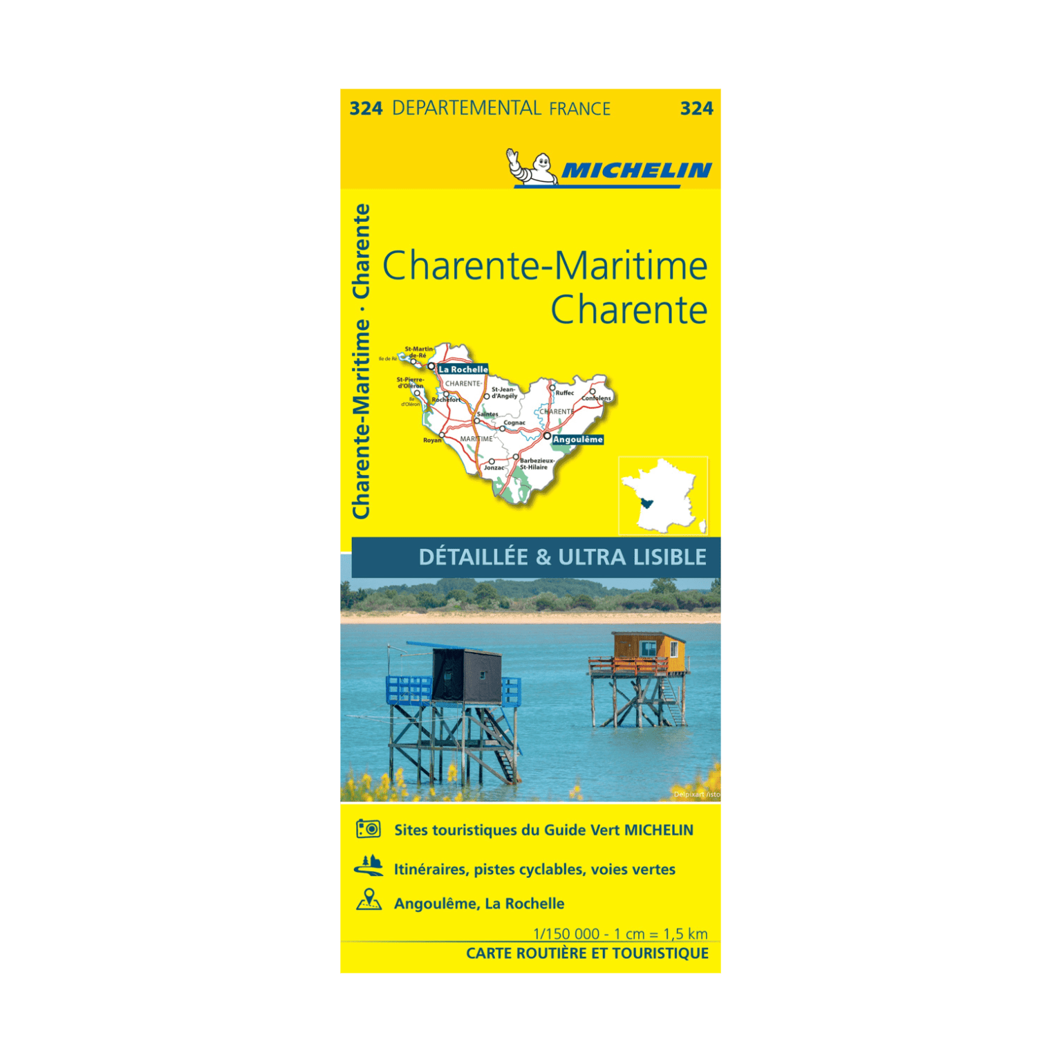 Carte départementale 324, Charente-Maritime et Charente - Michelin ...